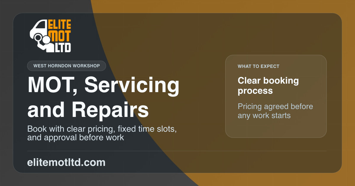 MOT, Servicing + Repairs in West Horndon | Elite MOT Ltd